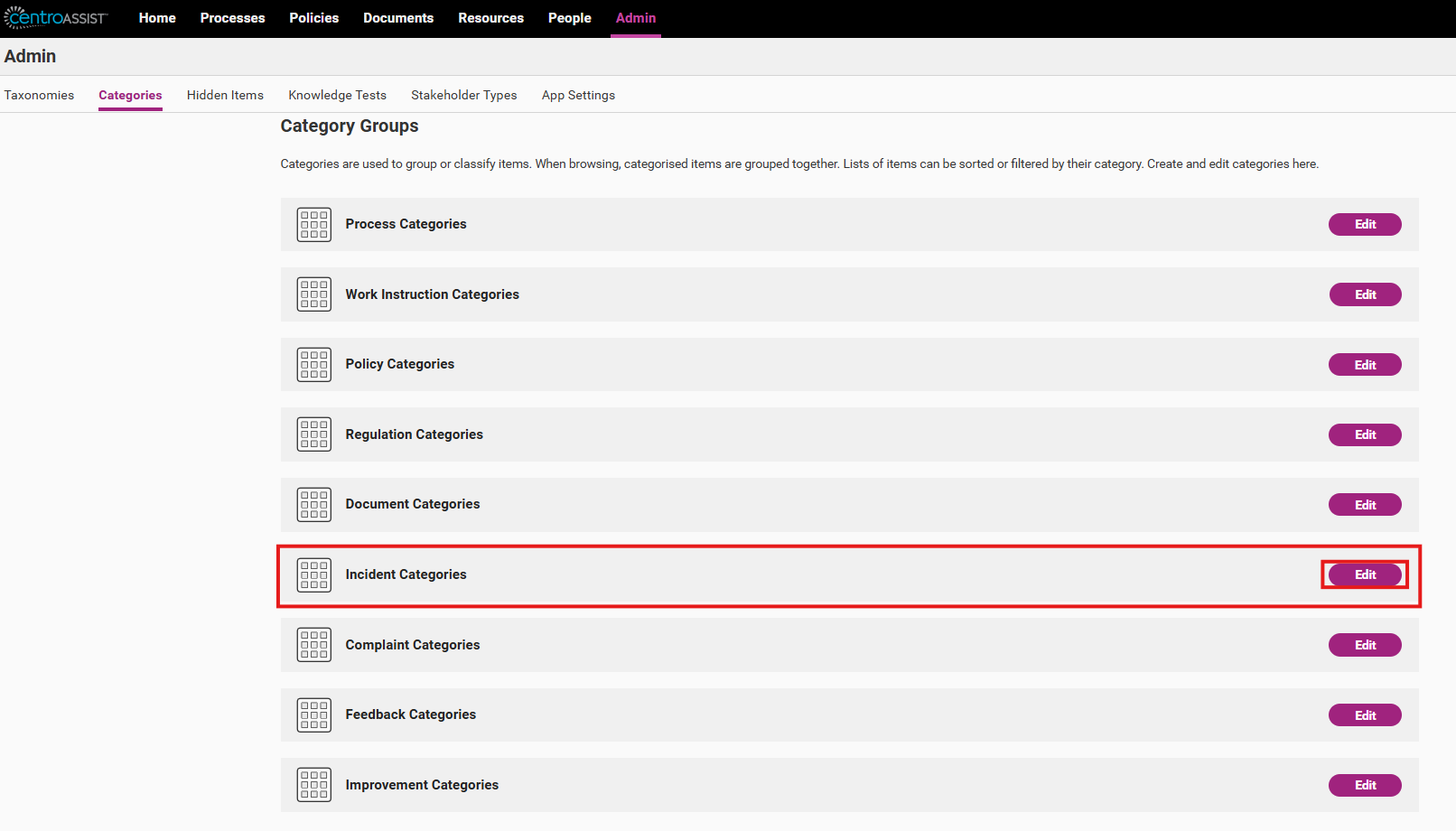 Create and use a register category – Centro ASSIST Support Portal